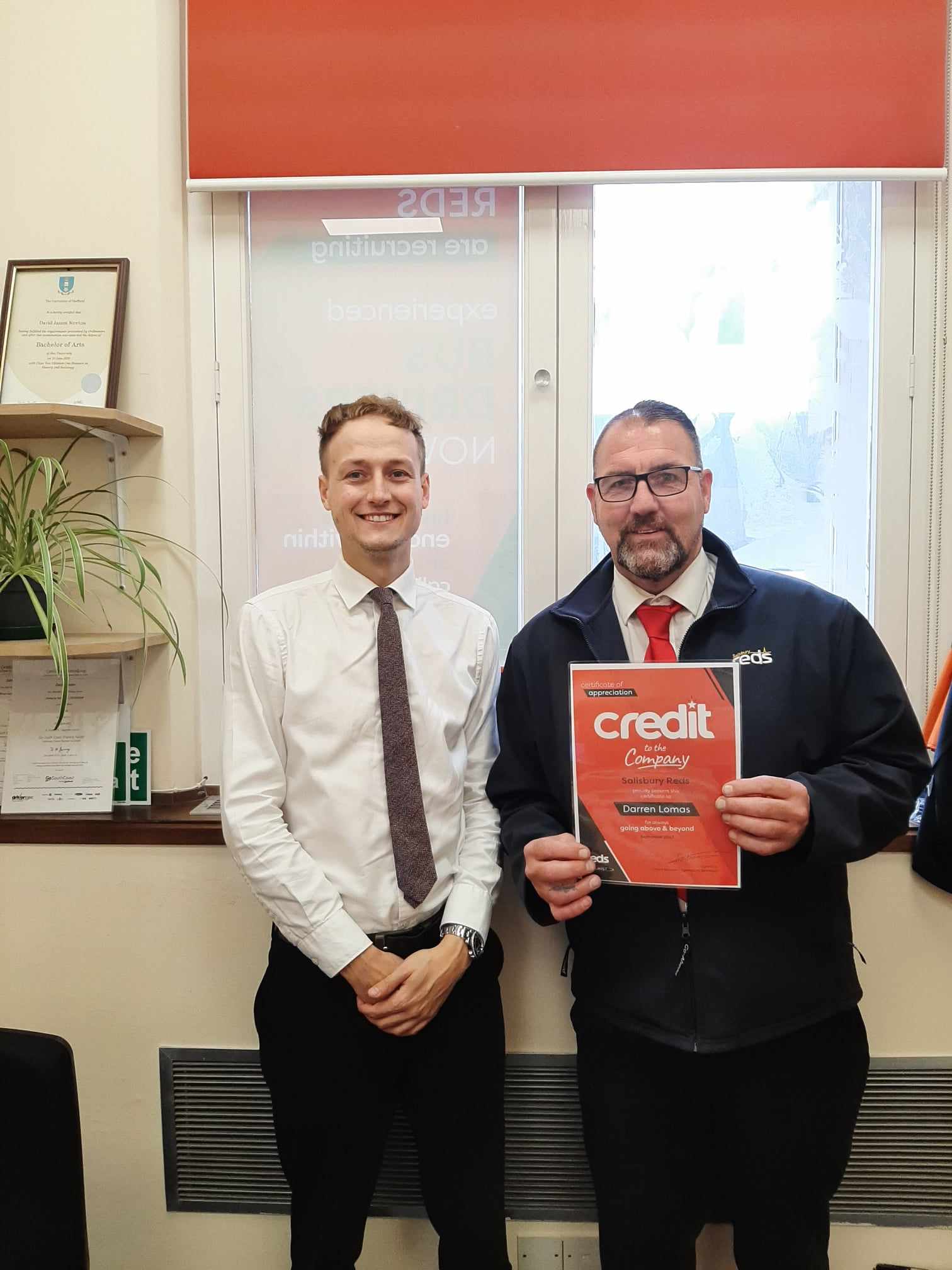 Our Credit to the Company Winners! - Salisbury Reds